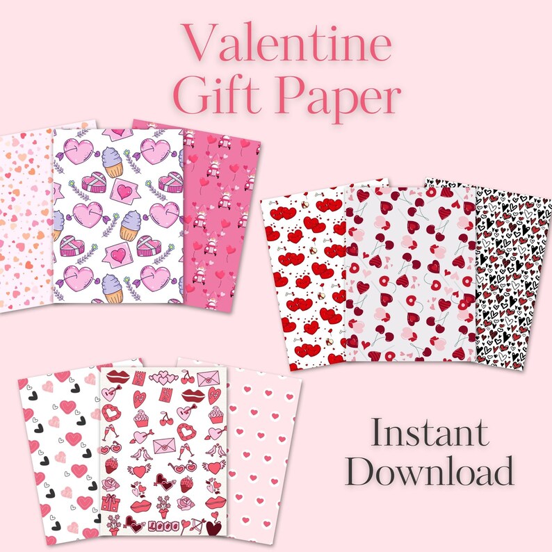 Printable Valentines Seamless Pattern - Digital Scrapbook Paper ...