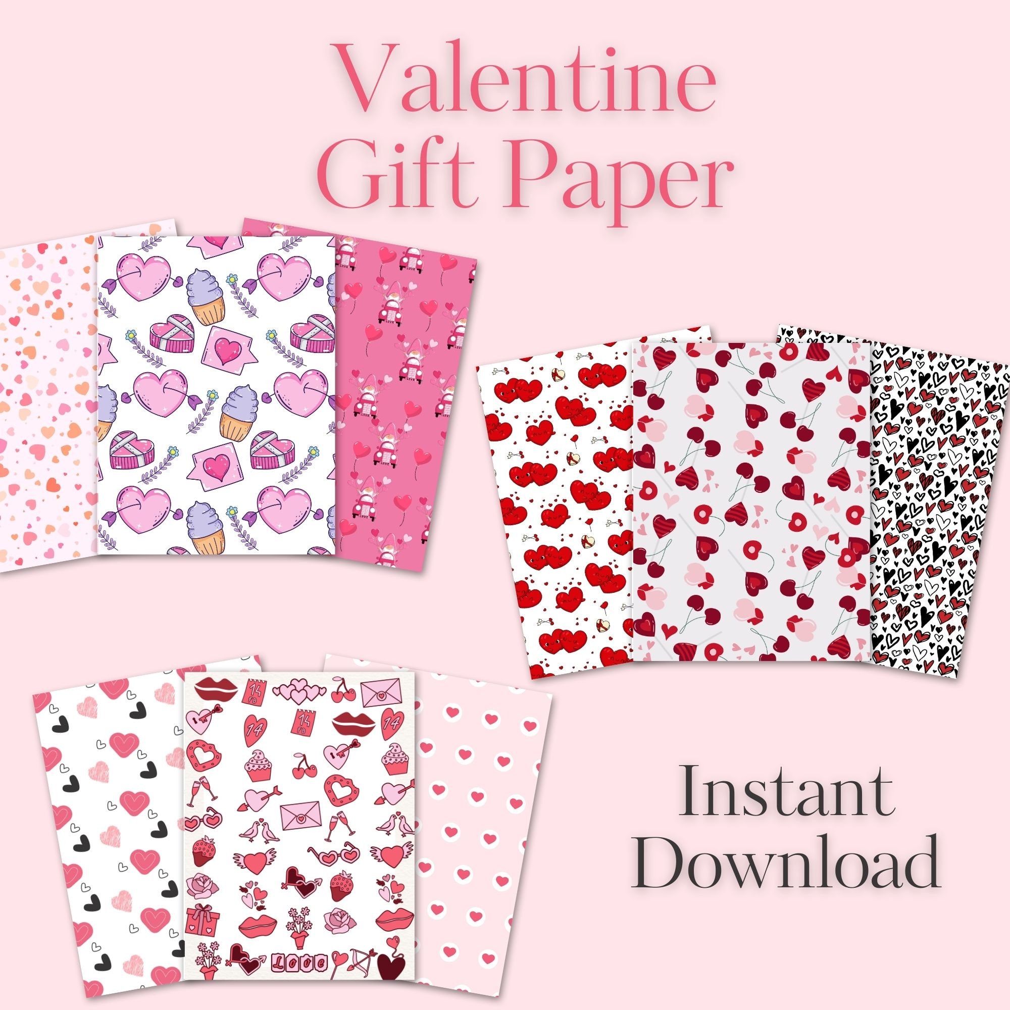 Printable Valentines Seamless Pattern - Digital Scrapbook Paper ...