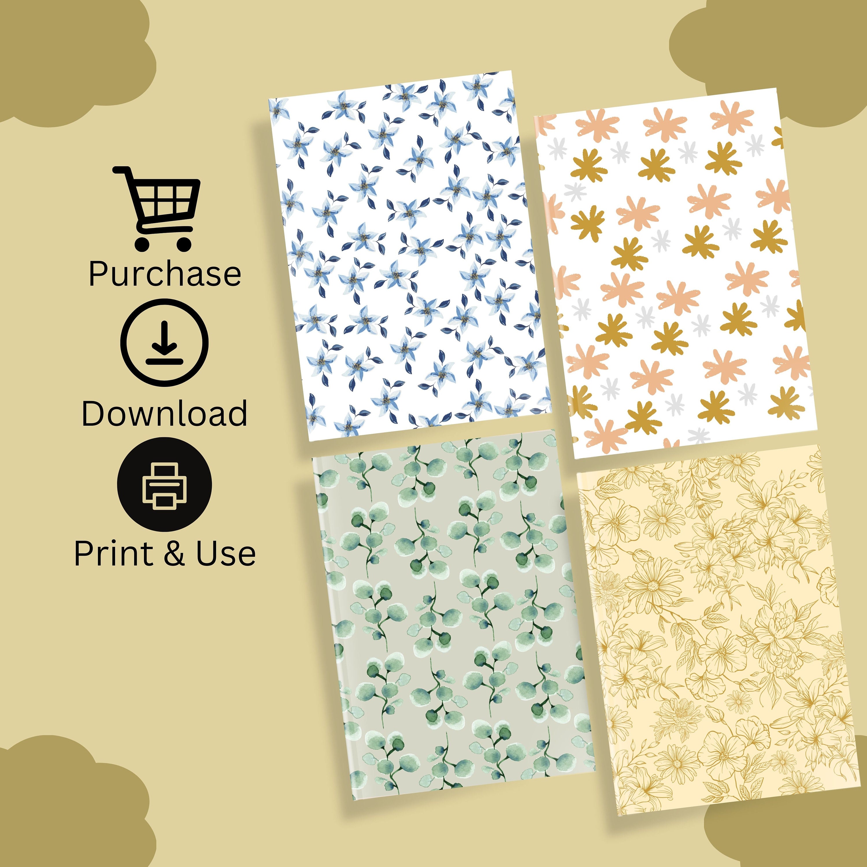 Printable Floral Design Scrapbook Paper Pattern Digital Downloadable ...