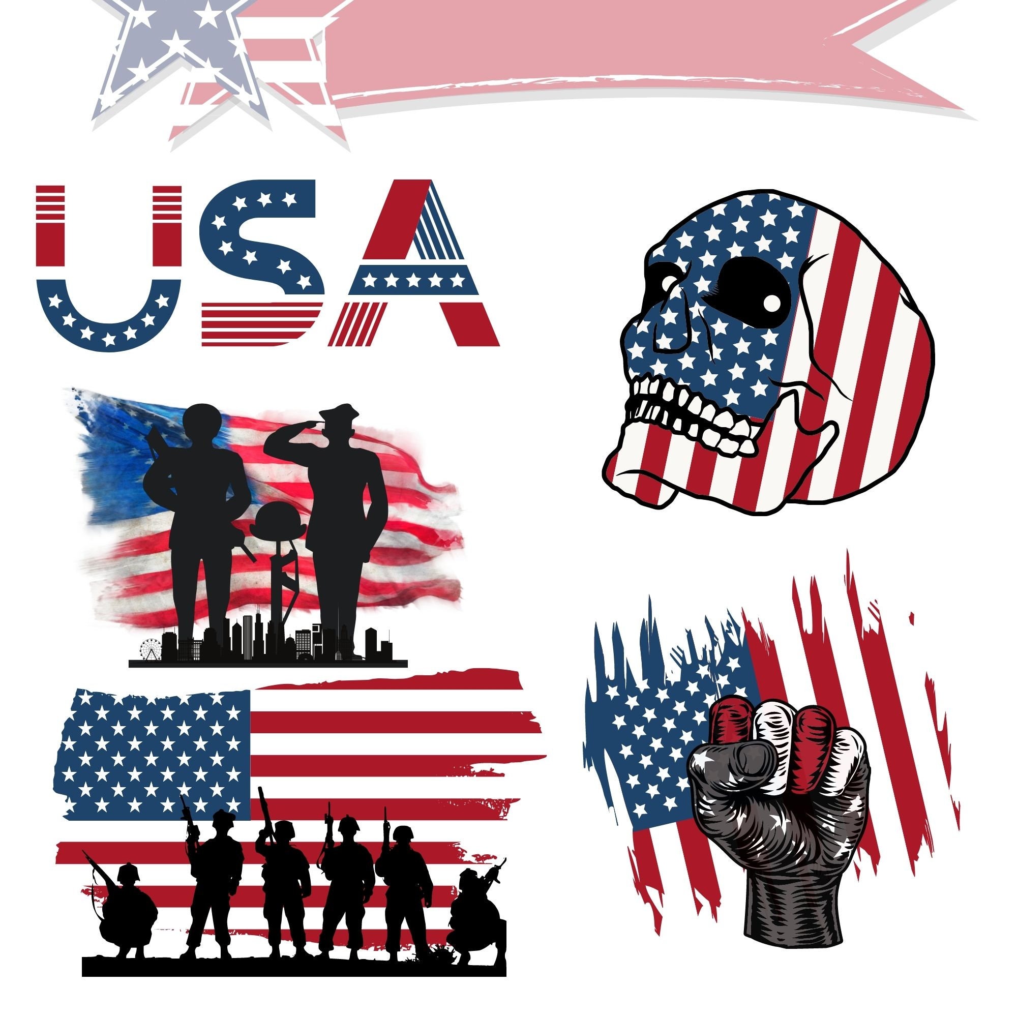 American Army Veteran SVG Bundle Printable 4th of July Memorial SVG ...