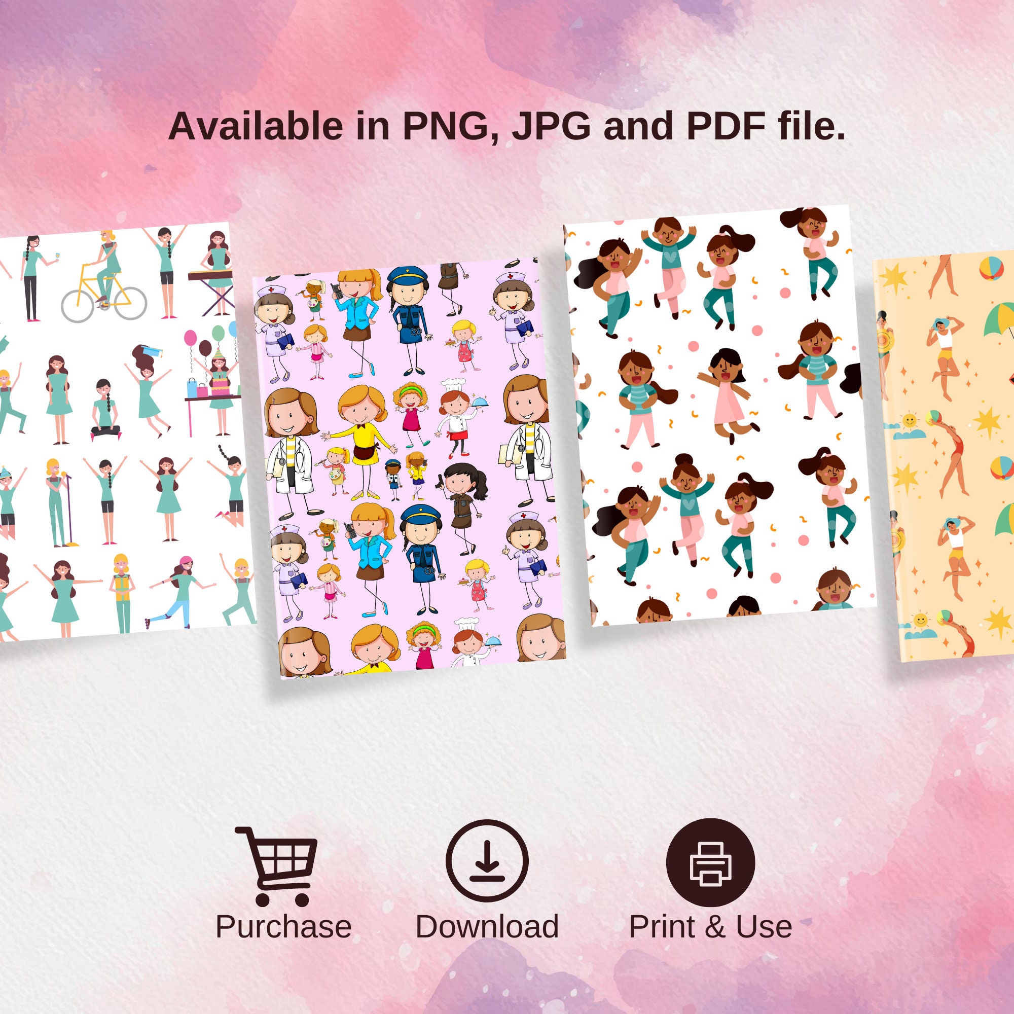 Girl Power Seamless Paper – Digital Pattern Bundle (PNG, PDF) - Etsy