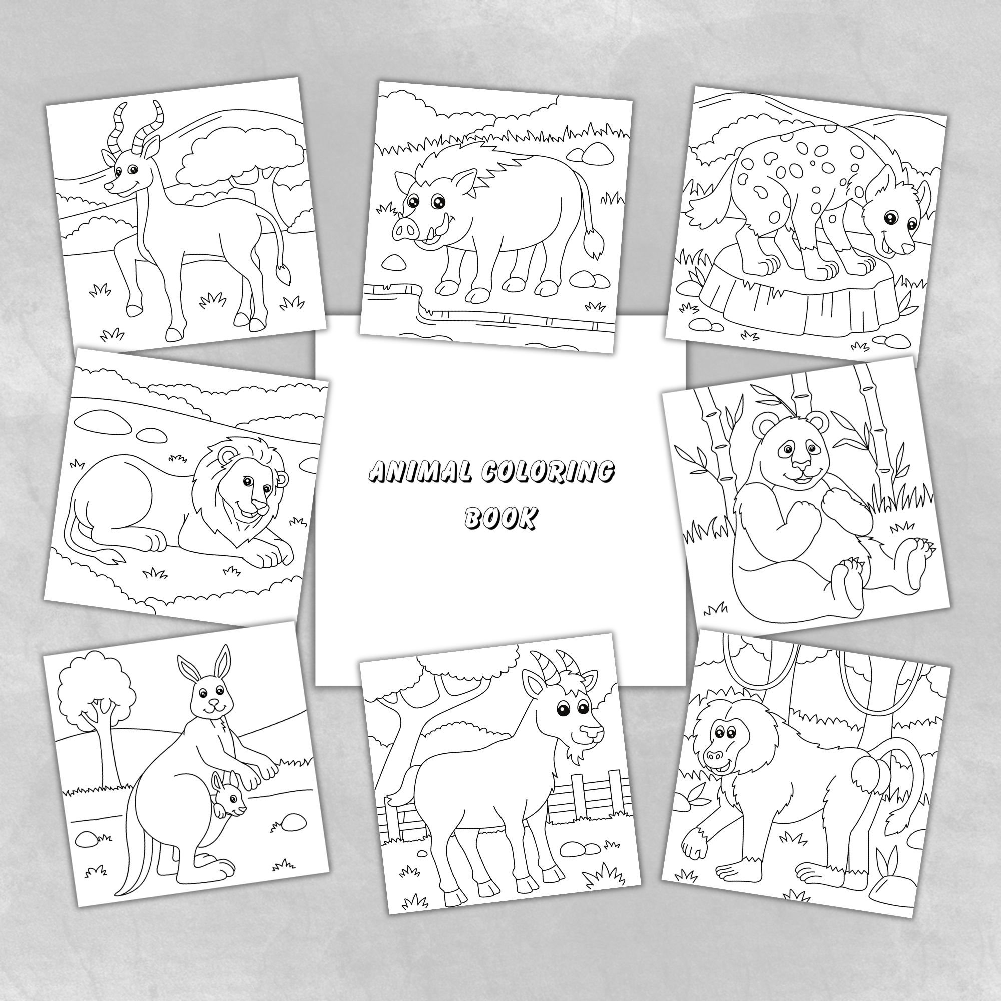 Animal Coloring Fun Pack for Kids Printable Animal Coloring - Etsy