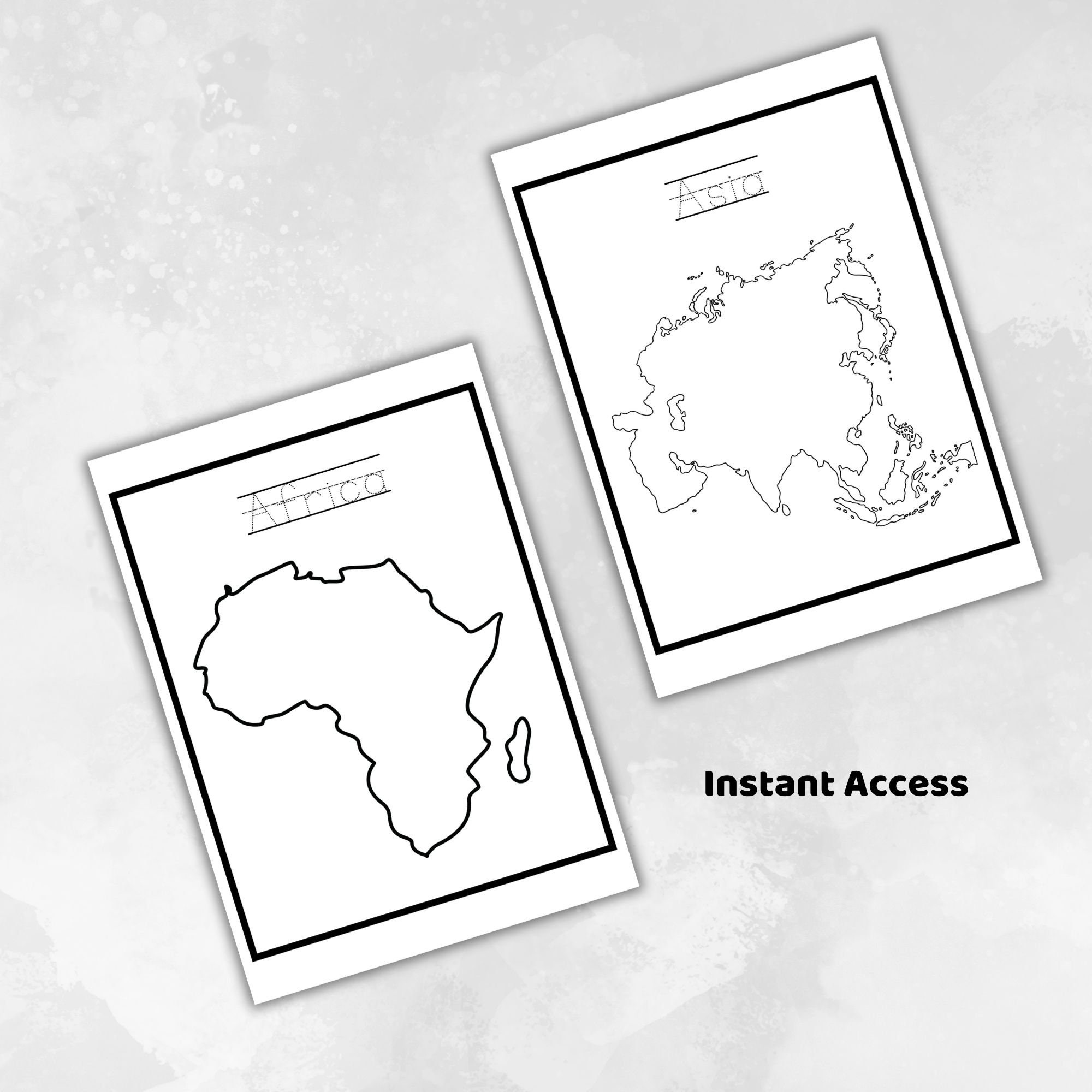 Mapas del mundo para colorear, fichas de aprendizaje de continentes ...