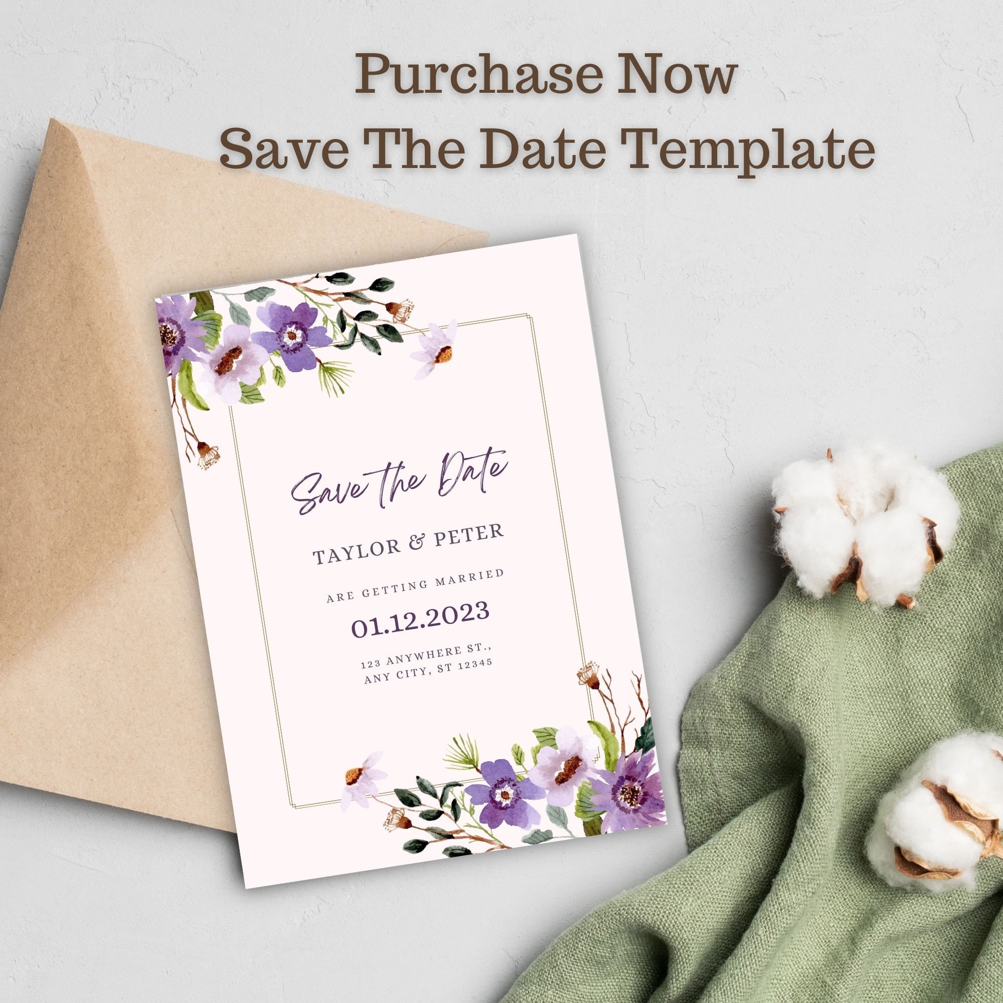 Editable Save the Date Invitation Card Instant Downloadable Save the ...