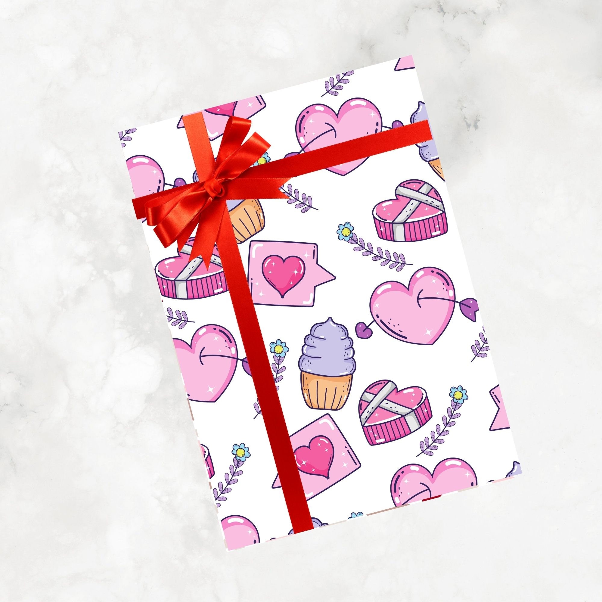 Printable Valentines Seamless Pattern Digital Scrapbook Paper Instant ...