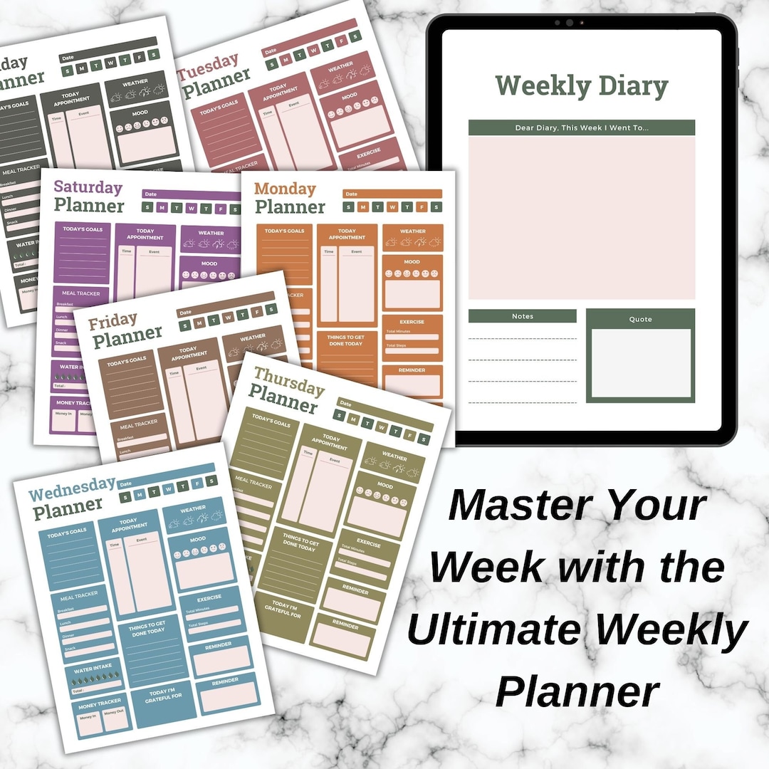 Printable Weekly Planner – Customizable To-do List (digital Download ...