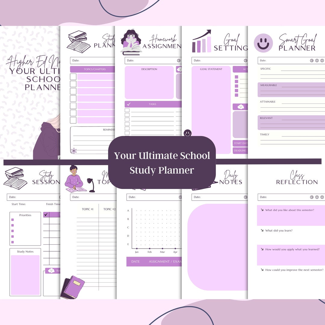 Personalizable Study Productivity Undated Planner - Digital ...