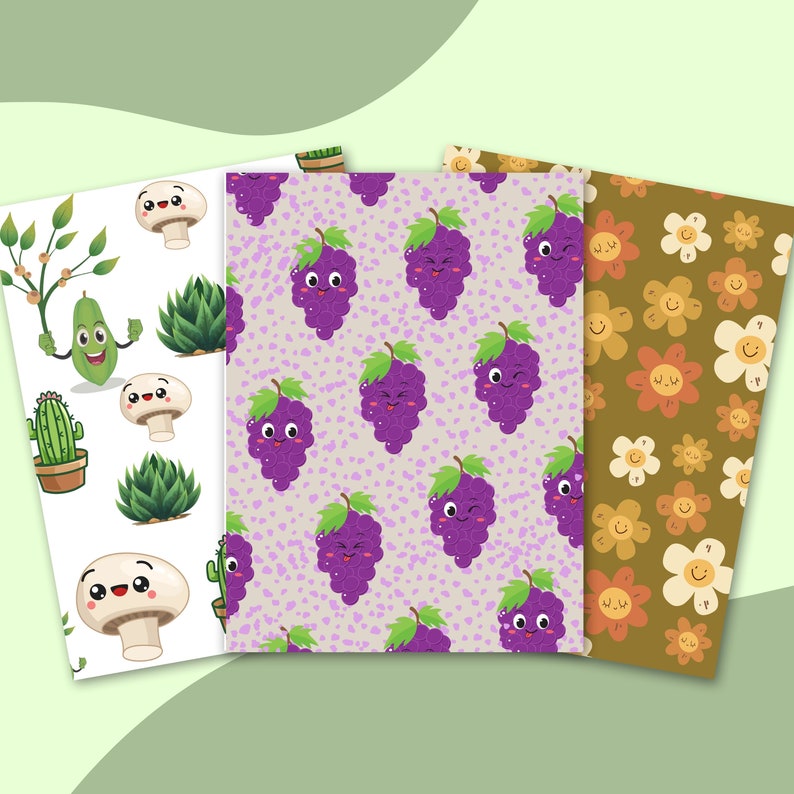 Printable Cartoonish Seamless Paper Pattern Instant - Etsy