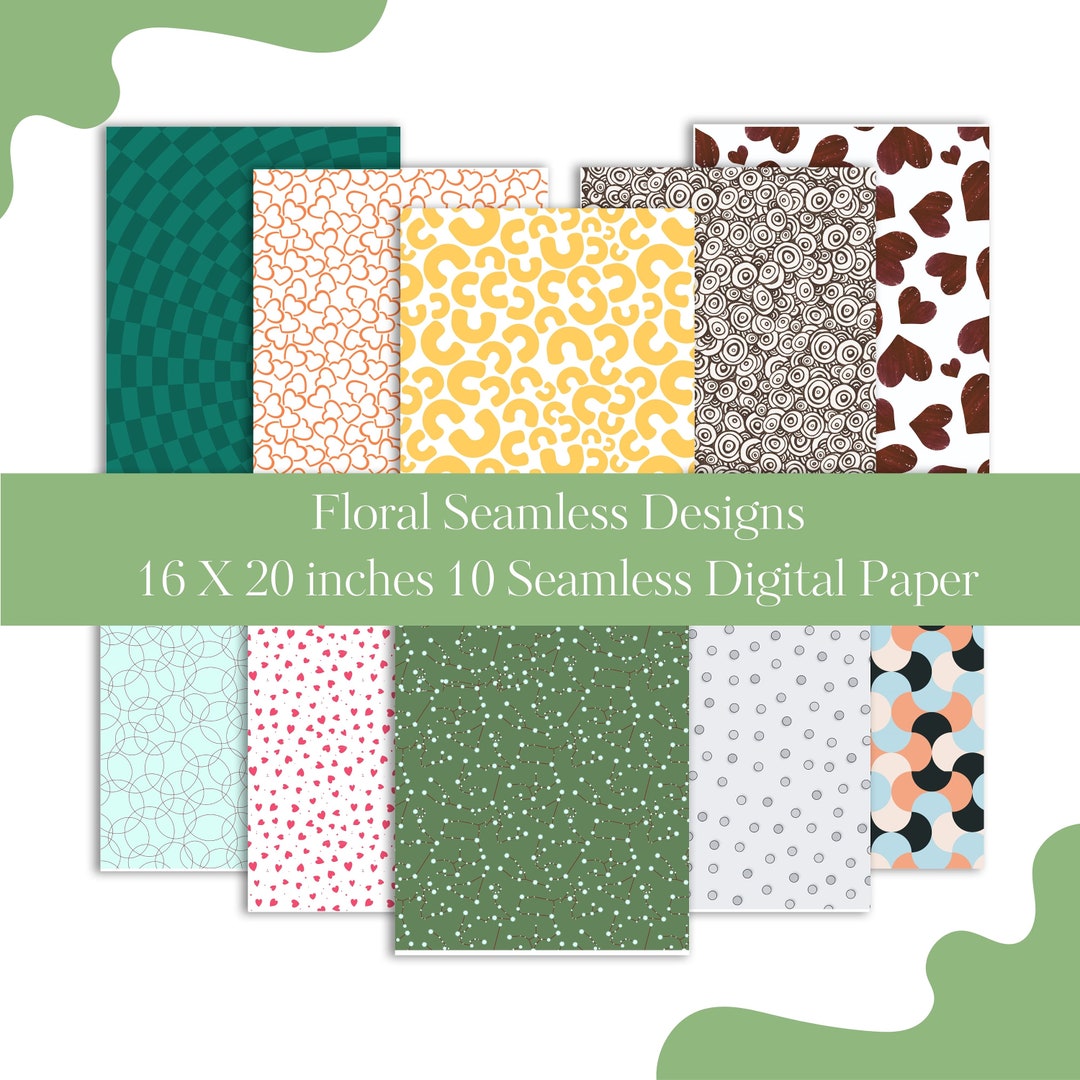 Seamless Pattern Digital Paper Pack – Scrapbook and Gift Wrap (PDF ...