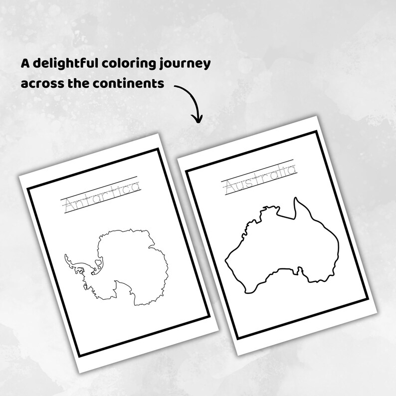 Continent Coloring Sheets World Map Coloring Pages Continents - Etsy