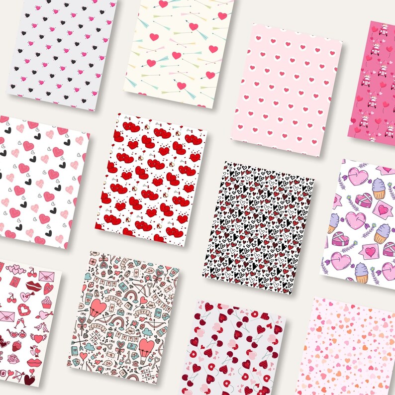 Printable Valentines Seamless Pattern - Digital Scrapbook Paper ...