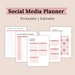 Social Media Content Planner – Printable & Editable, Weekly Template ...