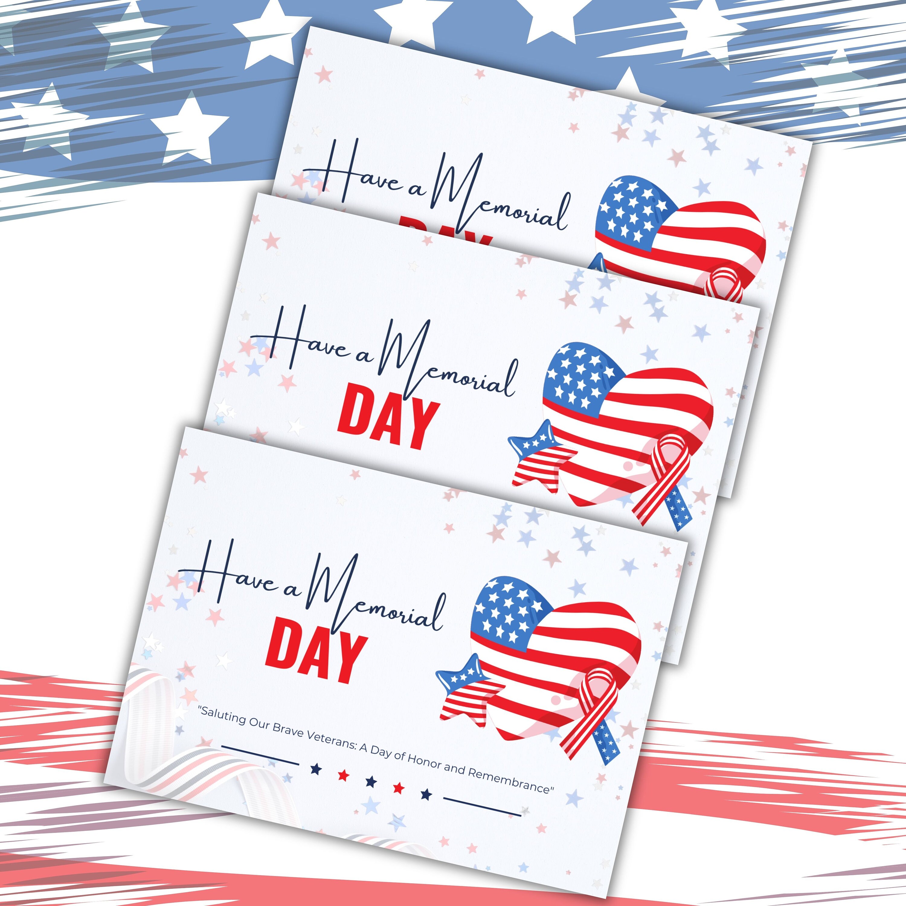 Digital Downloadable Veteran Day Memorial Card - Printable US Military ...