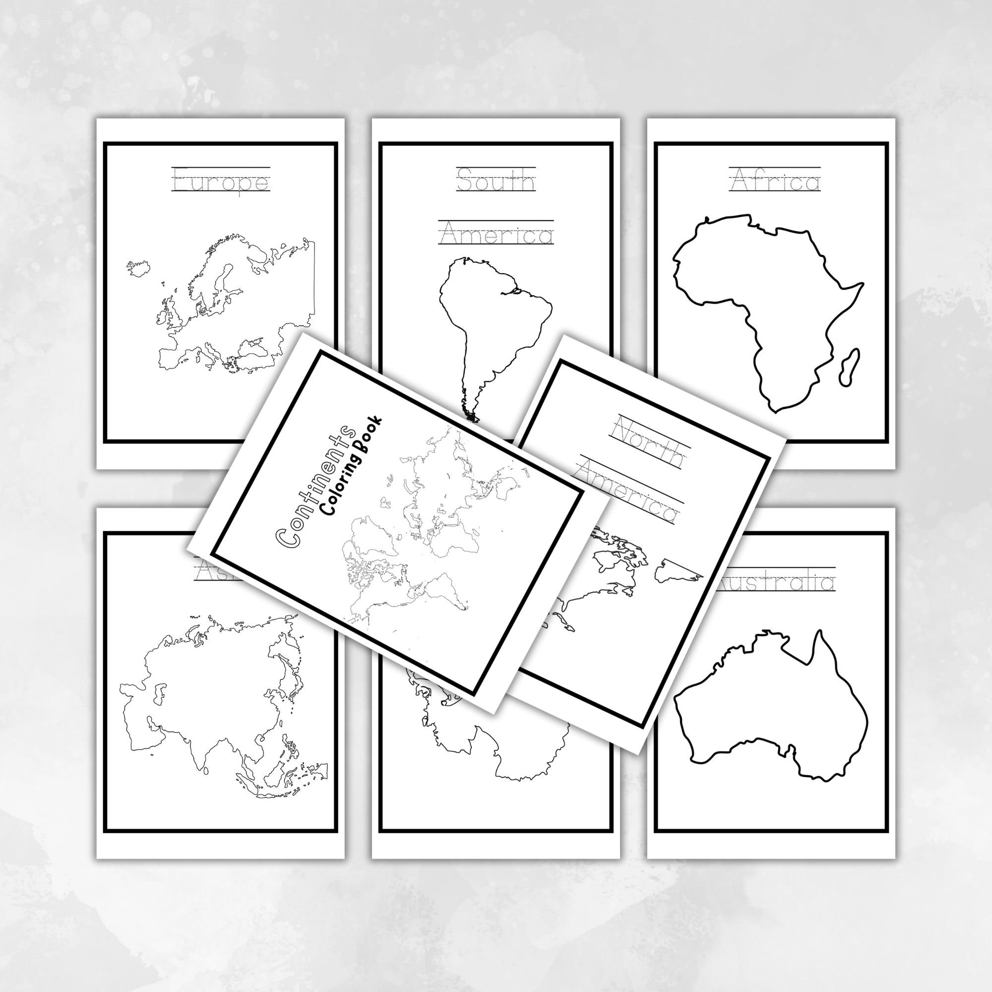 Mapas del mundo para colorear, fichas de aprendizaje de continentes ...