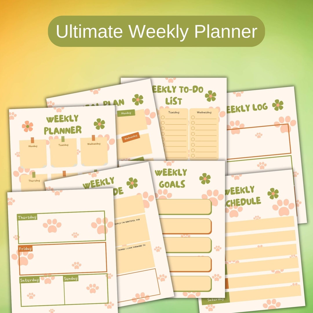 Personalizable Weekly Planner Template – Printable Habit Tracker ...