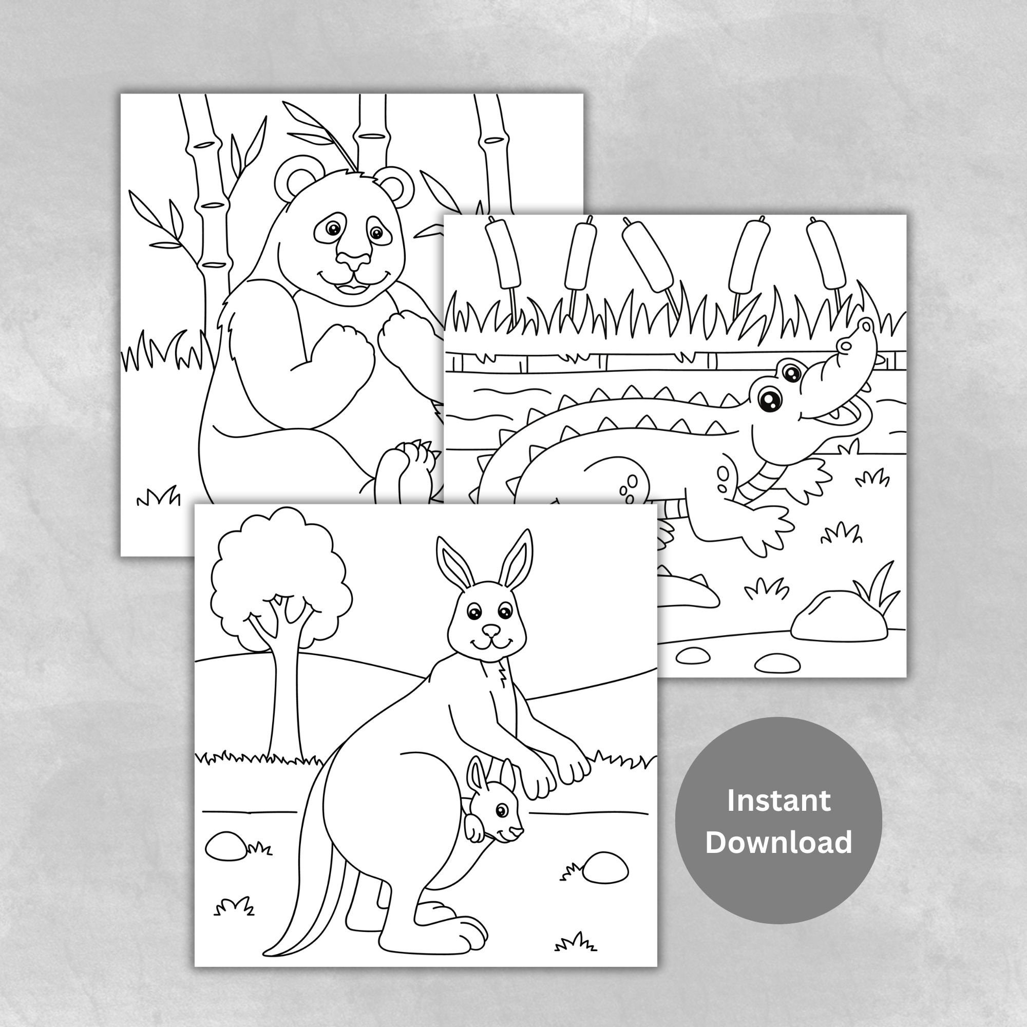 Animal Coloring Fun Pack for Kids Printable Animal Coloring Pages ...