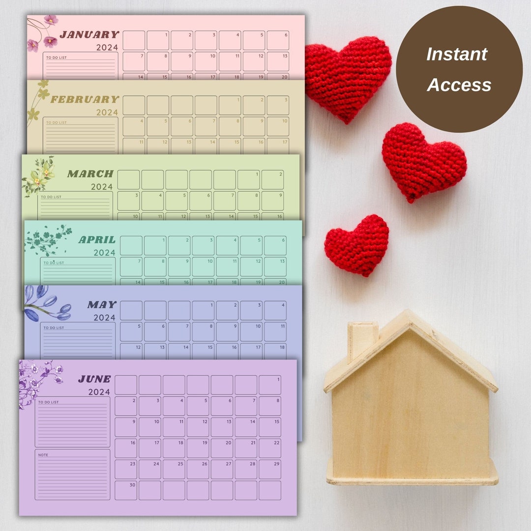 2024 Minimalist Wall Calendar – Printable Yearly Planner (canva ...