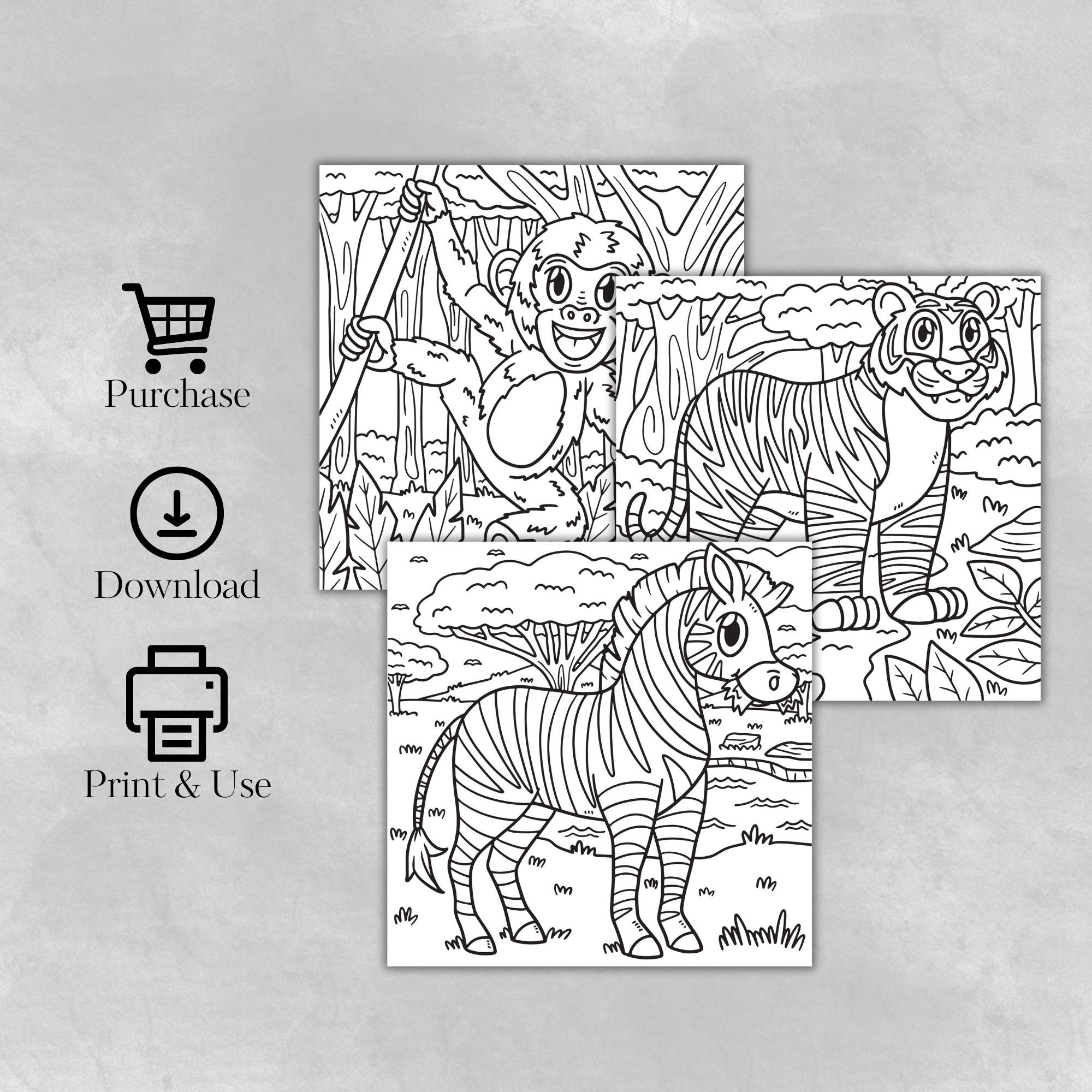 Animal Coloring Fun Pack for Kids Printable Animal Coloring Pages ...