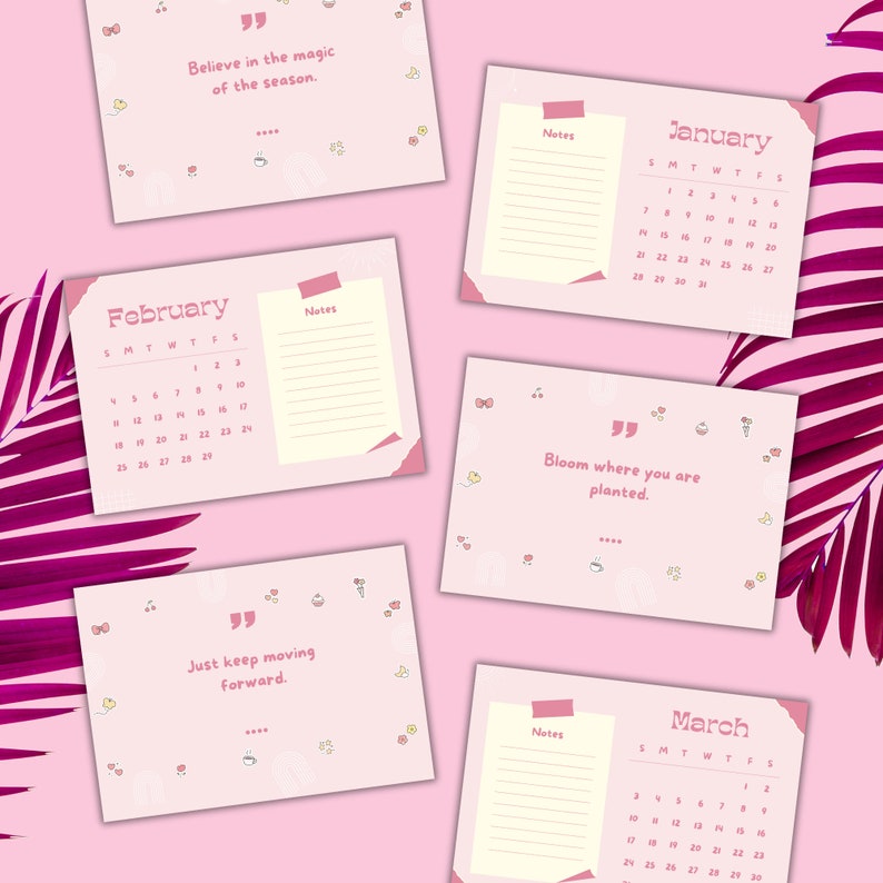 Customizable 2023 Desk Calendar Planner - Instant Downloadable Yearly ...