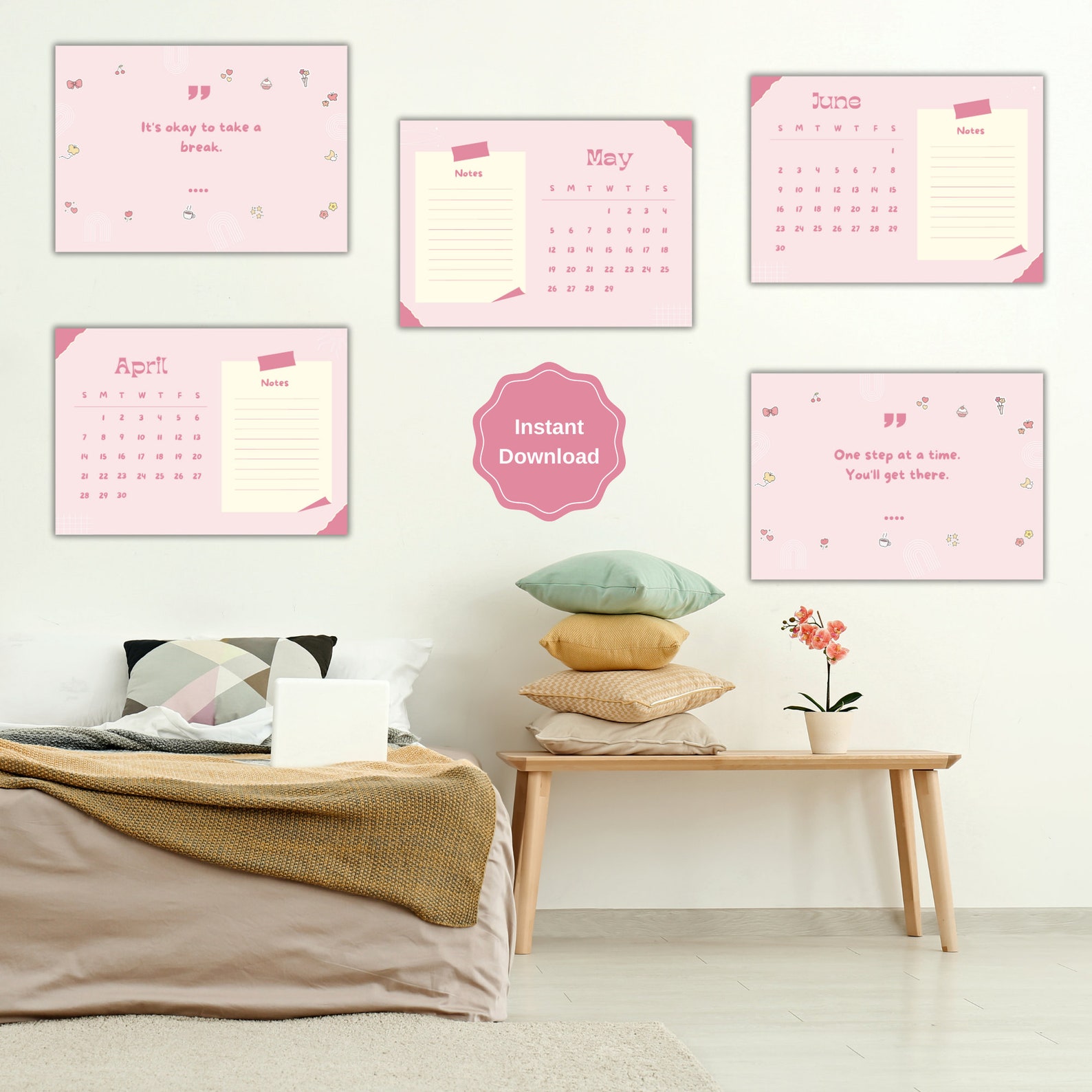Customizable 2023 Desk Calendar Planner - Instant Downloadable Yearly ...