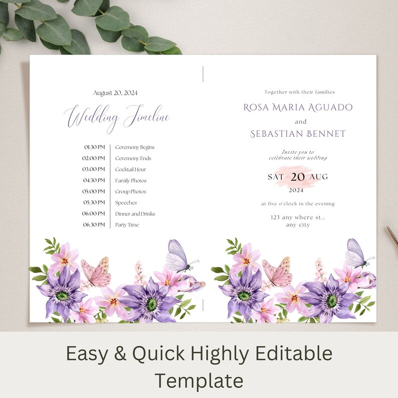 Digital Downloadable Foldable Wedding Invitation Card - Etsy