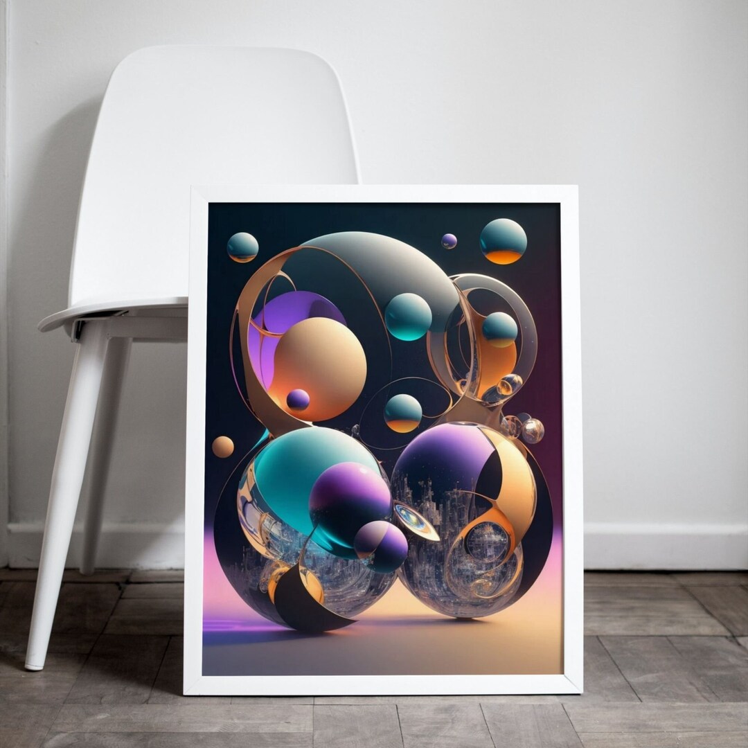 Abstract Spheres Art Print | Modern Gallery Wall Decor (digital ...