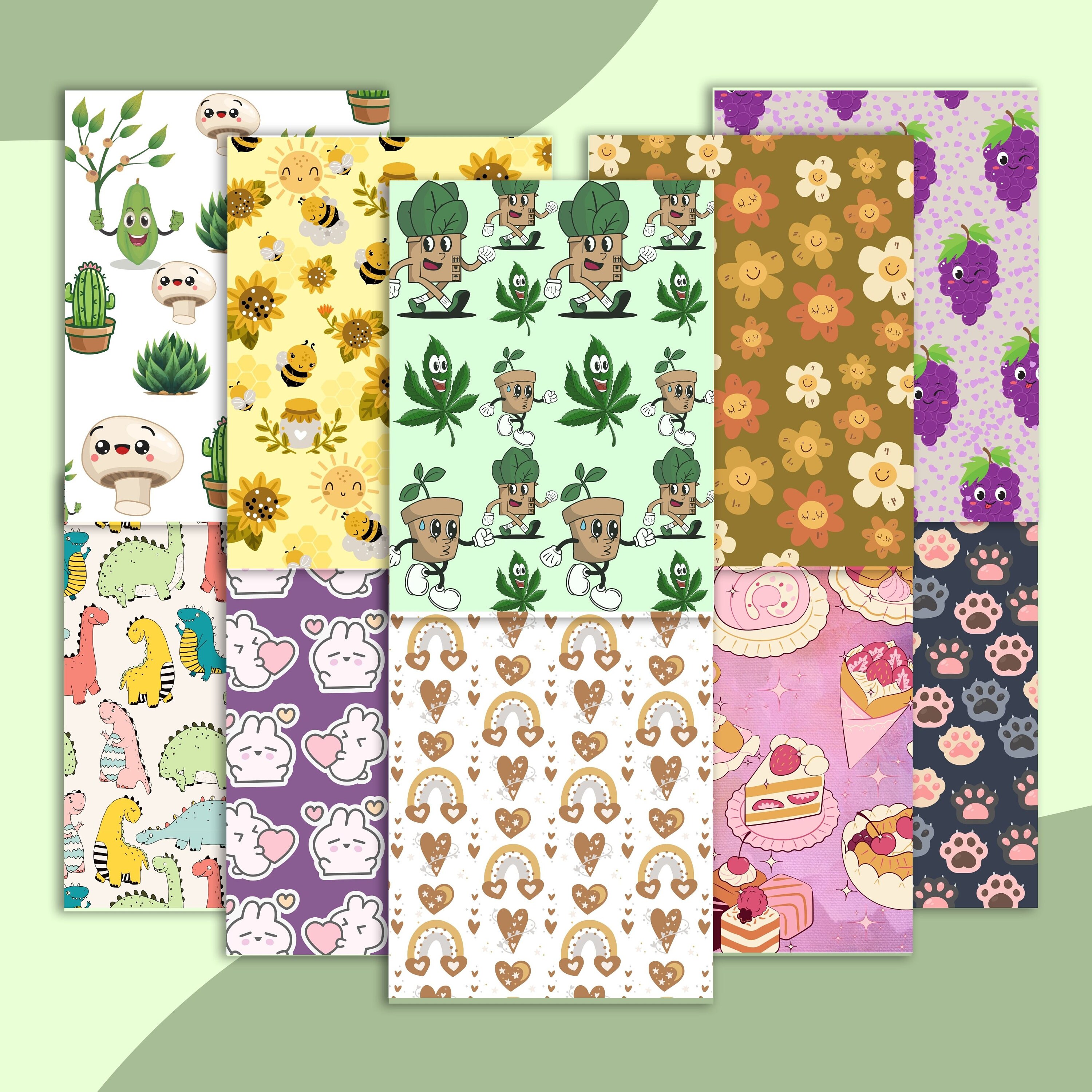 Printable Cartoonish Seamless Paper Pattern Instant - Etsy