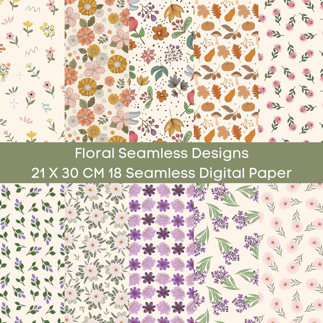 Printable Scrapbook Digital Paper Pack Pattern Bundle - Background ...