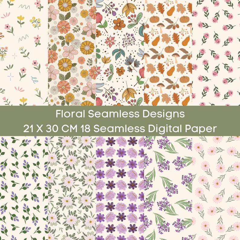 Printable Scrapbook Digital Paper Pack Pattern Bundle - Background ...