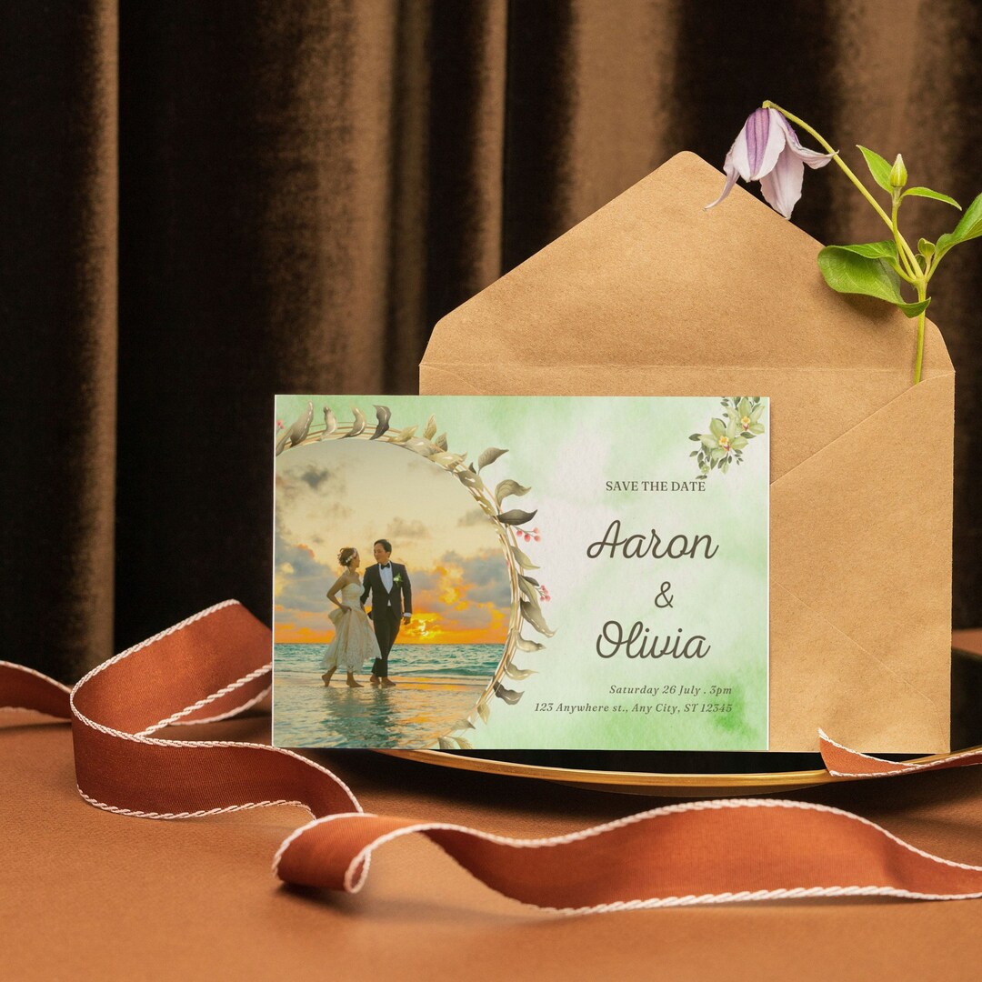 Destination Wedding Invitation Template – Customizable RSVP Card ...