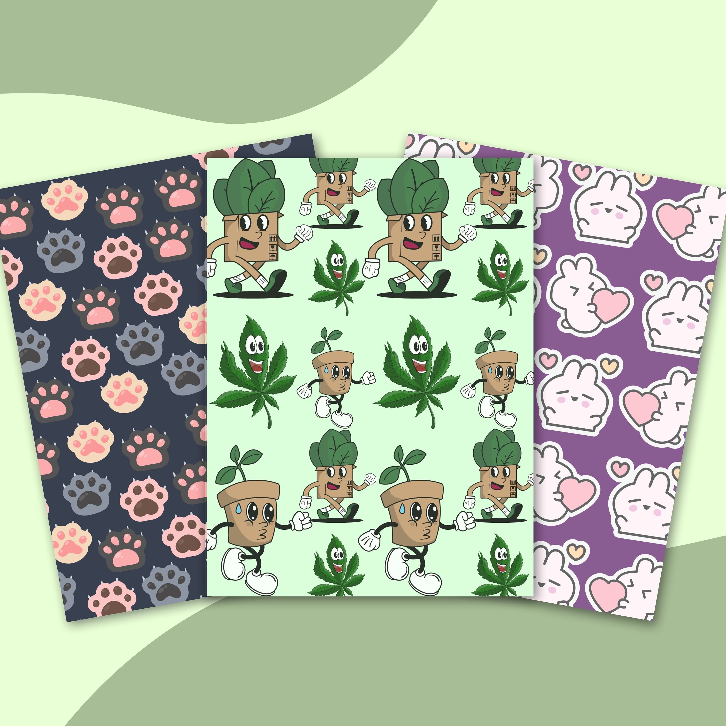 Printable Cartoonish Seamless Paper Pattern Instant Downloadable ...