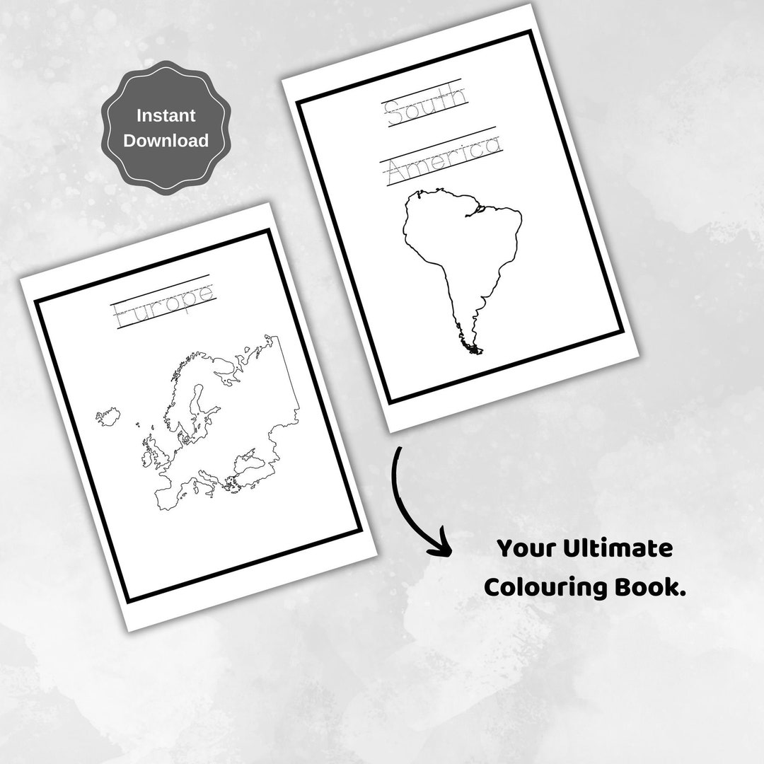 Continent Coloring Sheets World Map Coloring Pages Continents of the ...