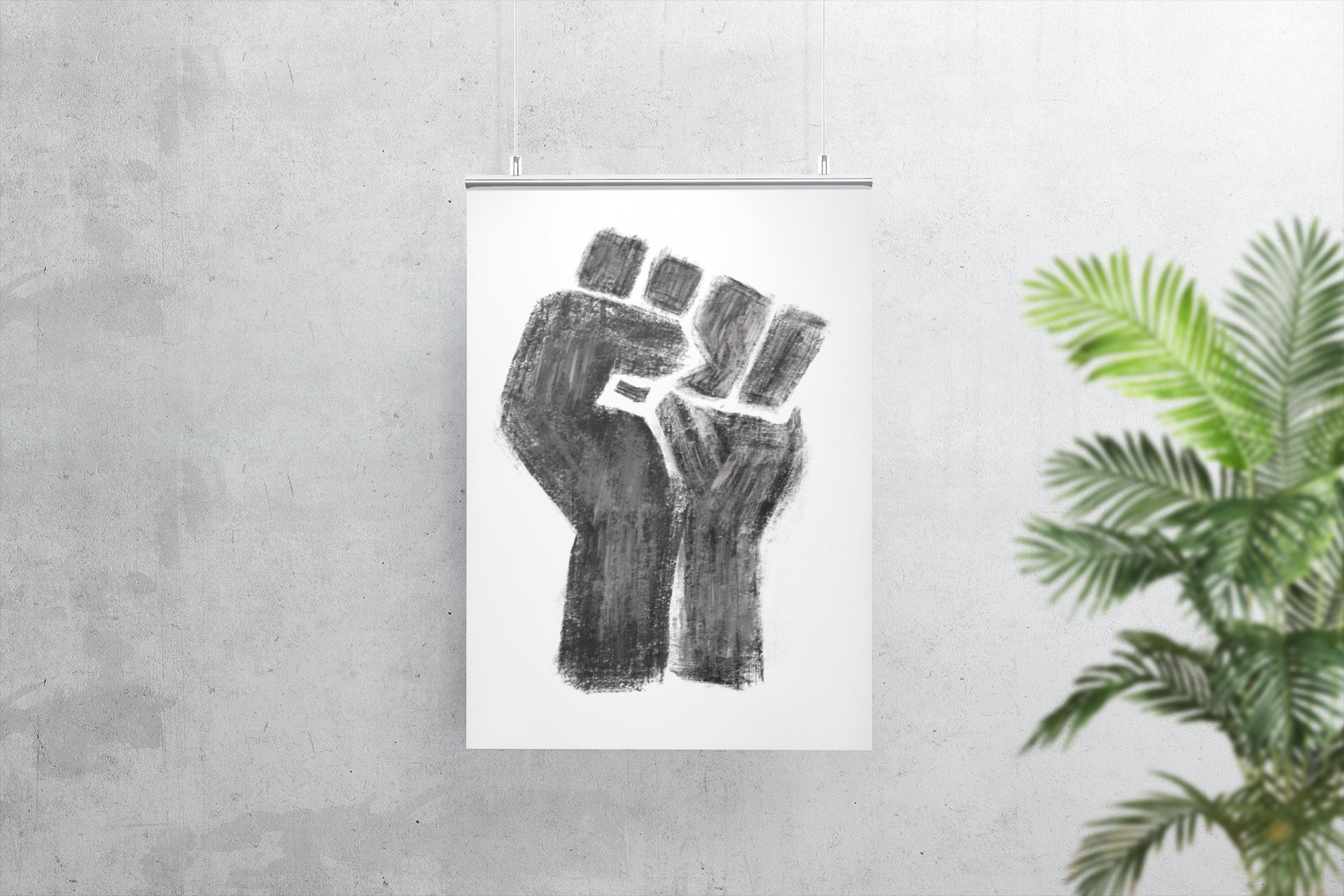 Black Power Fist | Linen Paper Print - Etsy
