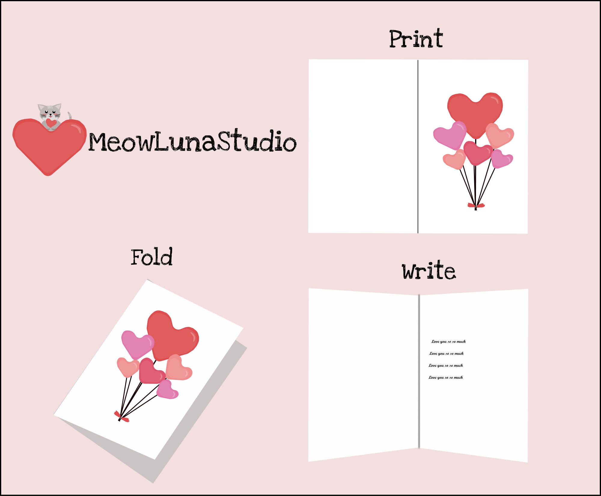 Printable Valentine's Day Card, My Heart Grows for You, Romantic Card ...