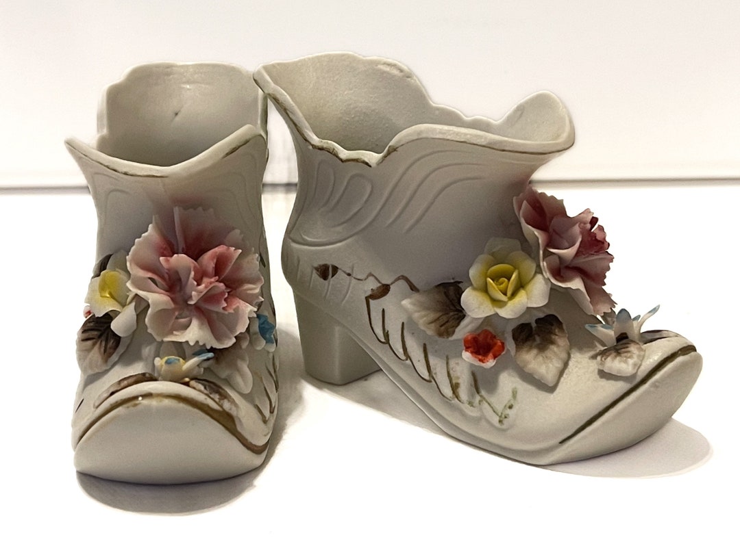 Vintage Victorian Bisque Porcelain Shoe - Etsy