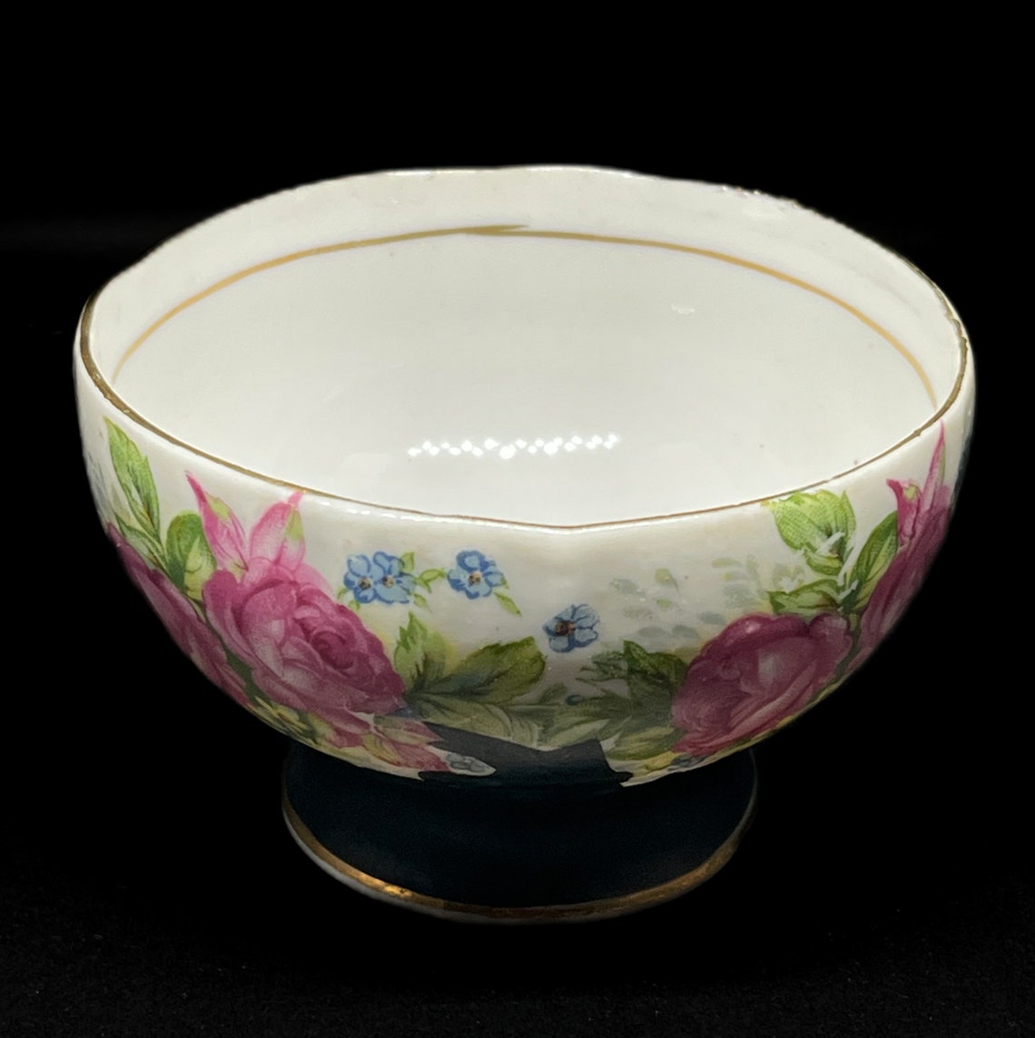 Vintage Hand-painted Occupied Japan Trimont China Black White W/pink ...