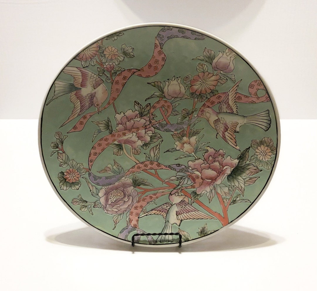Vintage Hand-painted Macau Birds and Flowers Decorative Plate - Etsy