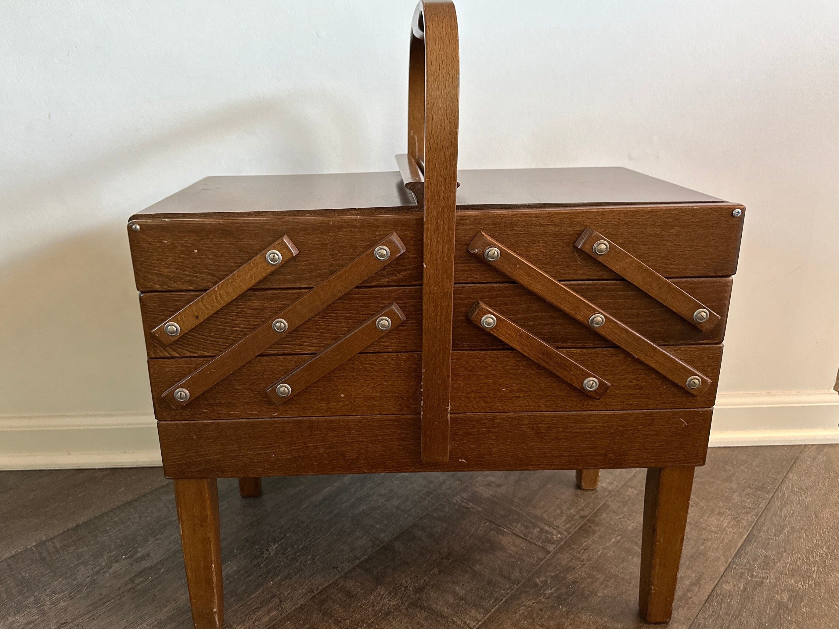 Vintage 1960s Norwegian - Strommen- Mid-century Tiered Sewing Box - Etsy