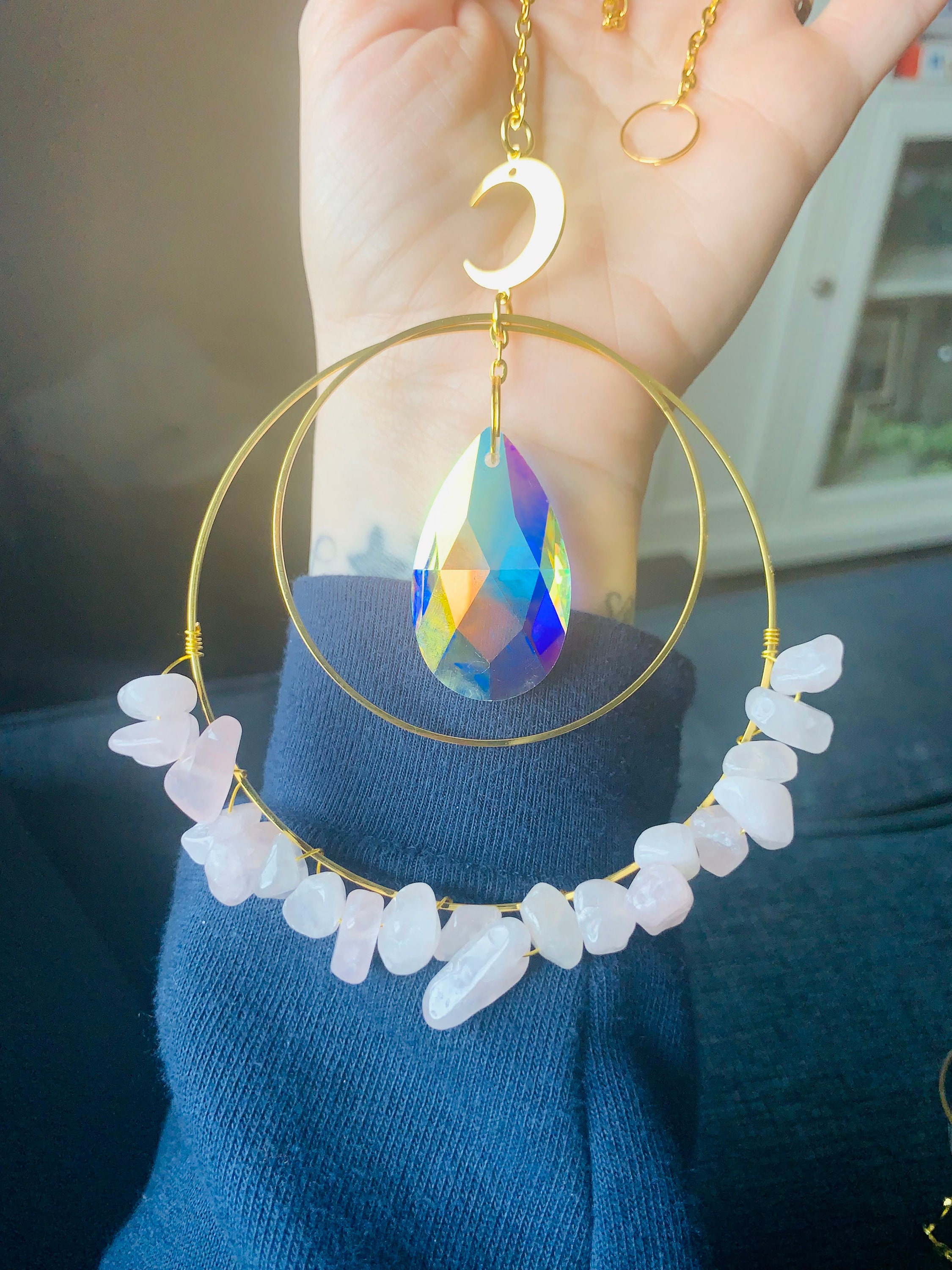 Beautiful Natural Stone Sun Catchers, Crystal Sun Catcher, Car Sun ...