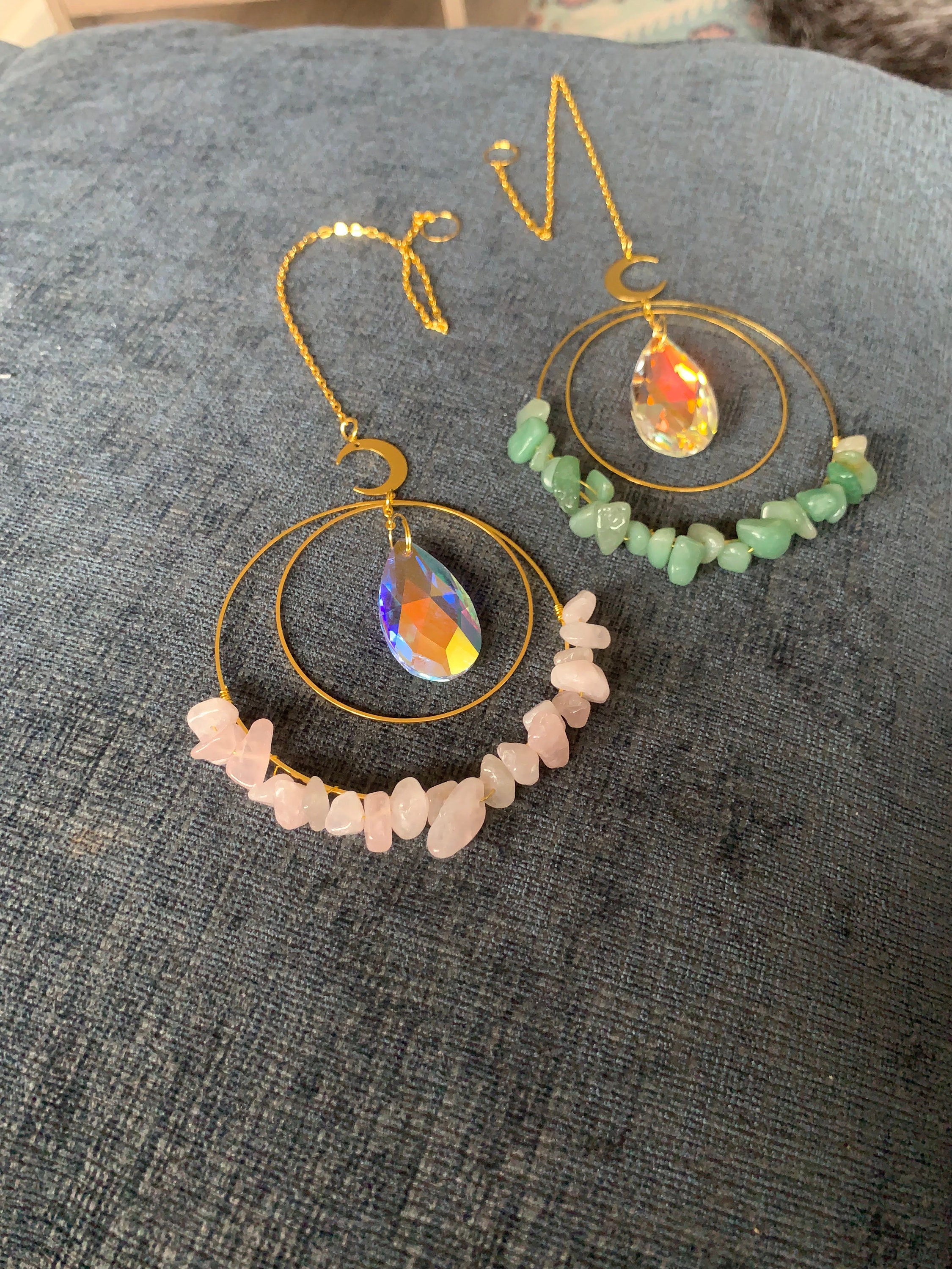 Beautiful Natural Stone Sun Catchers, Crystal Sun Catcher, Car Sun ...