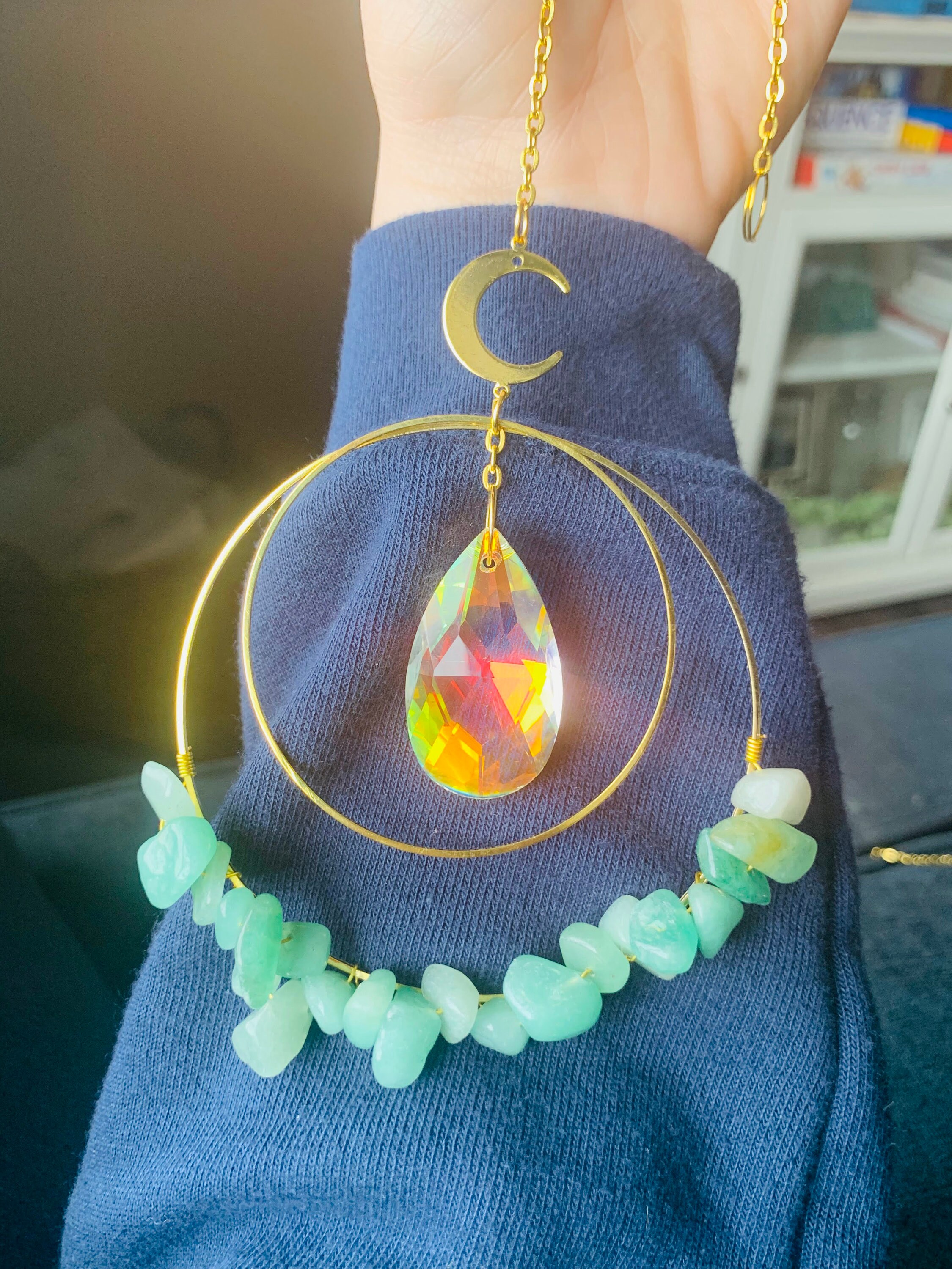 Beautiful Natural Stone Sun Catchers, Crystal Sun Catcher, Car Sun ...