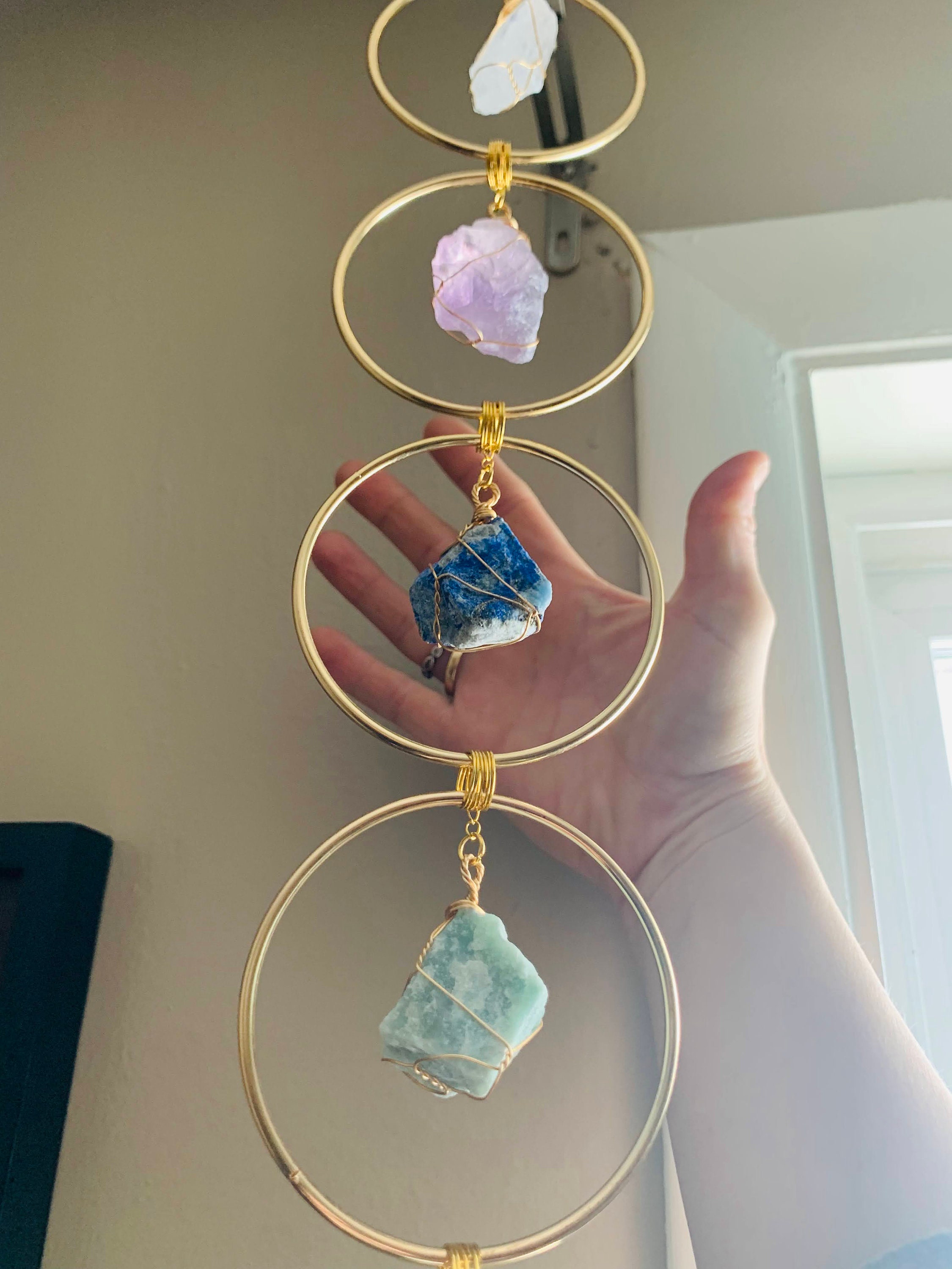 Raw Gemstone Decor Chakra Gemstone Set Beautiful Hanging - Etsy