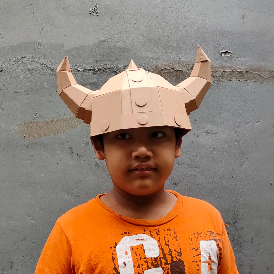 Cardboard Viking Helmet With Horns Template. DIY Printable Pattern for ...