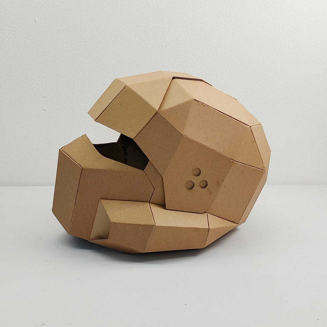 Cardboard Sci-fi Troop or Pilot Helmet Template. DIY Printable Pattern ...