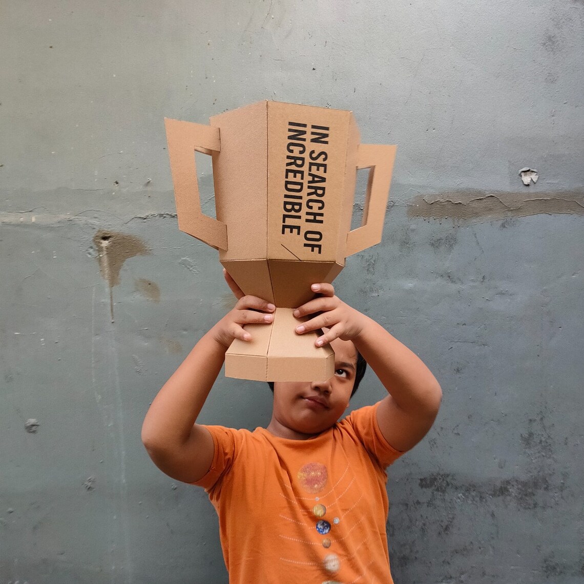 Big Trophy Cup Cardboard Craft Template DIY Plan - Etsy