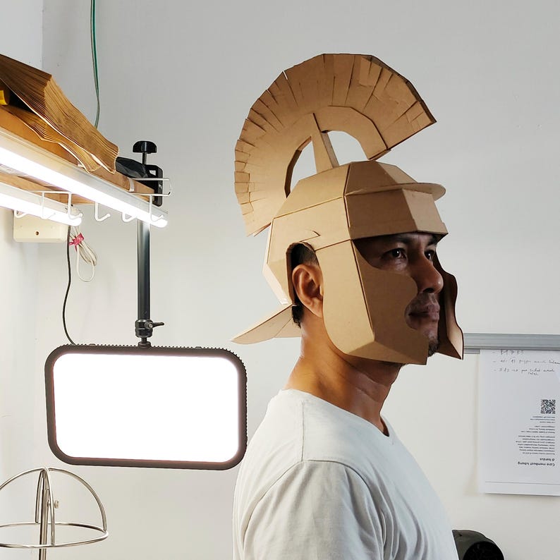 Roman Helmet Cardboard Template | Gladiator Galea Helmet (PDF Pattern ...