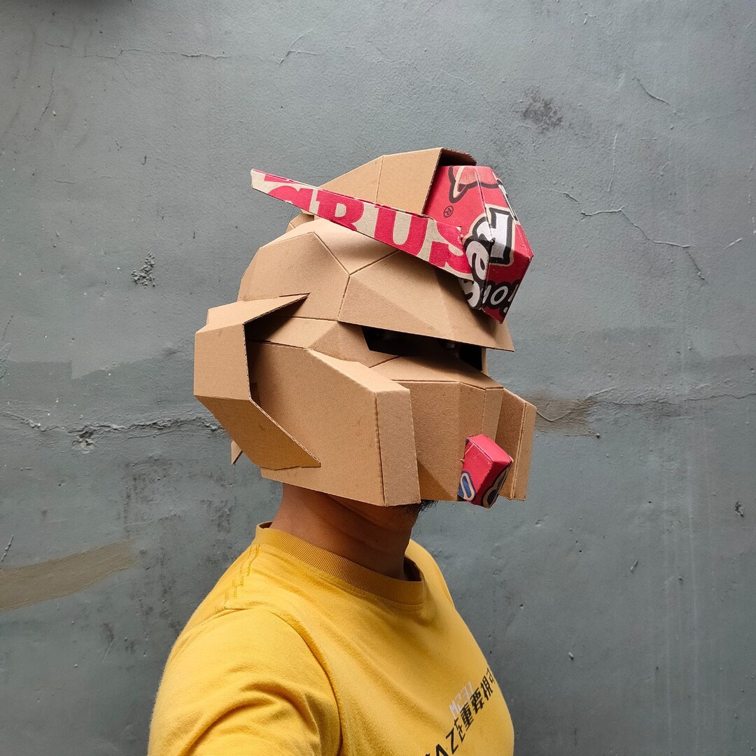 Cardboard Robot or Mecha Helmet Template DIY Plan Blueprint - Etsy