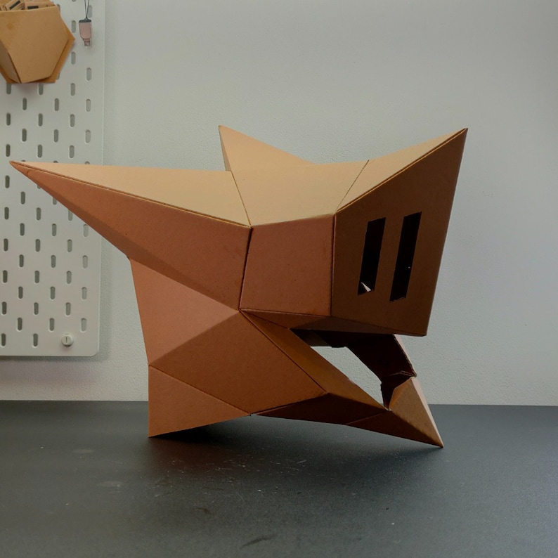 Cardboard Knight Helmet With Sharp Horns Craft Template DIY Plan - Etsy