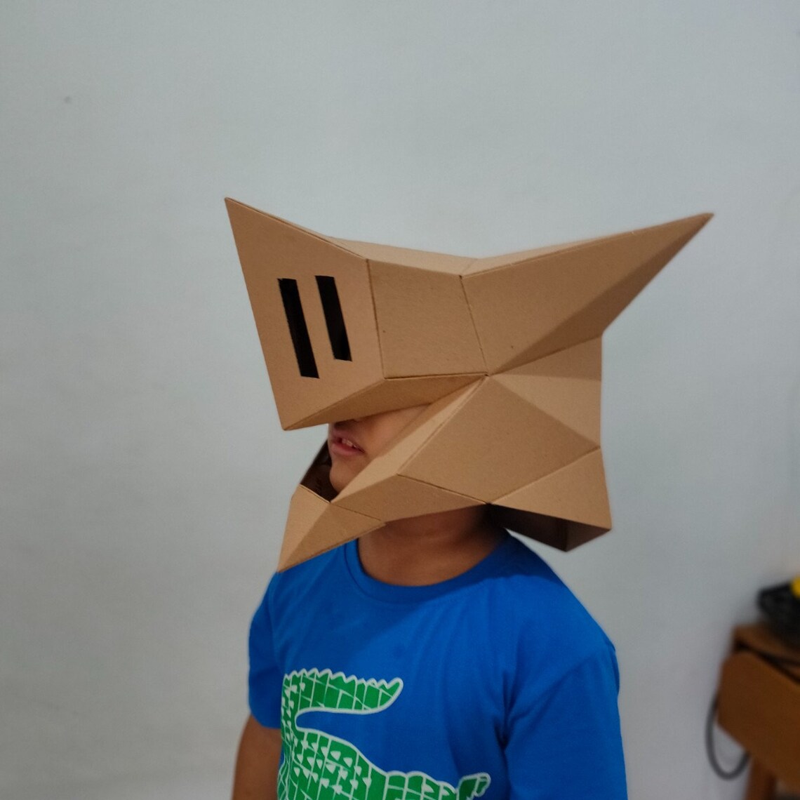 Cardboard Knight Helmet With Sharp Horns Craft Template DIY Plan - Etsy