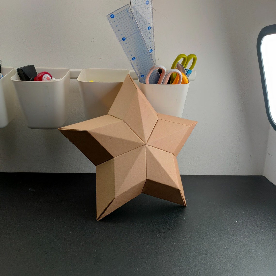 3d Star Shape Cardboard Craft Template DIY Plan. Scalable PDF Template ...